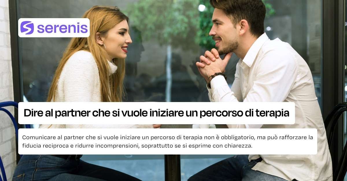 Dire al partner che si vuole iniziare un percorso di terapia